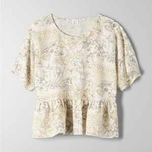 Wilfred | Tops | Aritzia Wilfred Macee Blouse Butter Yellow Peplum Top ...